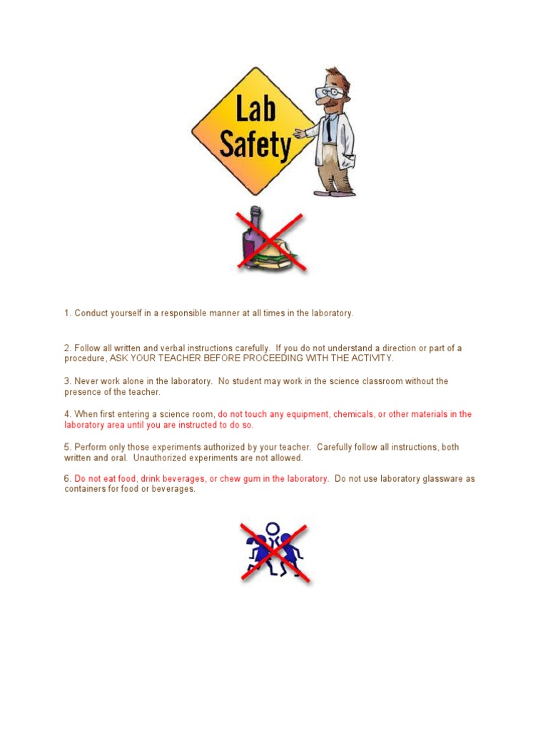 Science Lab Rules | PDF | Laboratories | Nature