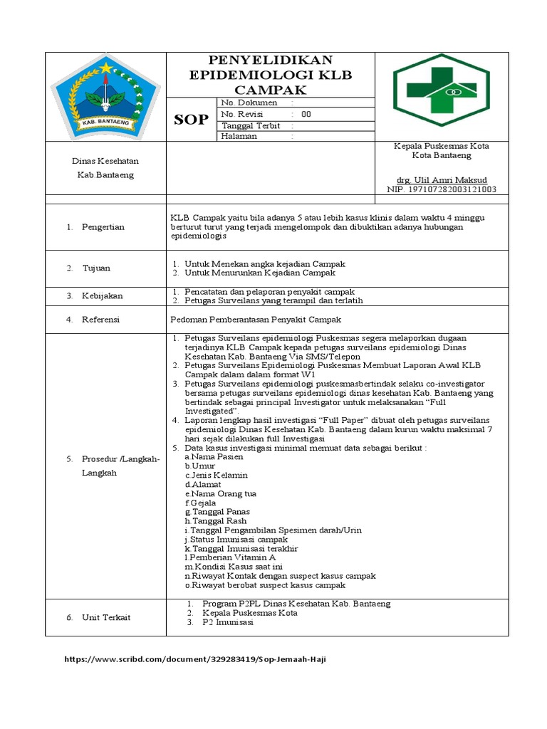 Prosedur Surveilans KLB Campak | PDF