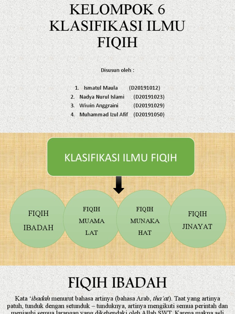 Kel 6 (Klasifikasi Ilmu Fiqih) | PDF