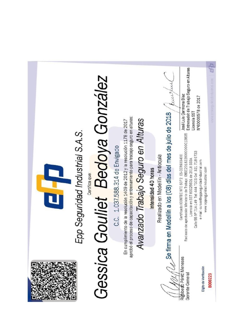 5 Certificado Curso de Altura | PDF