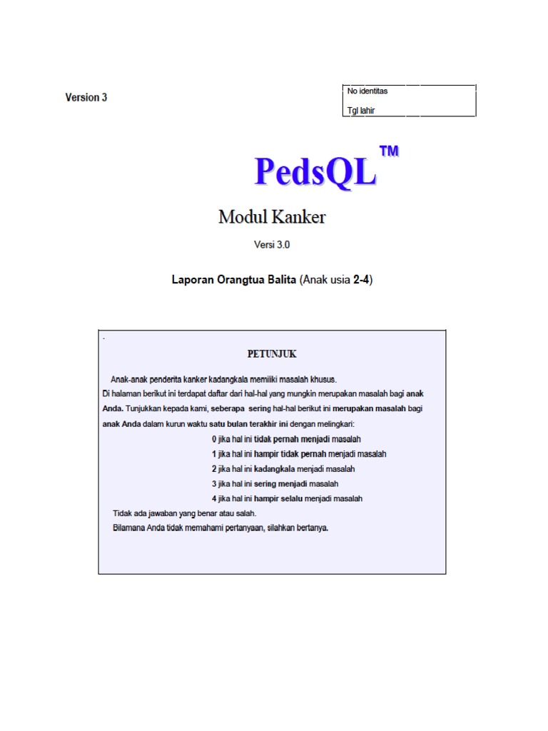 PEDSQL Cancer | PDF