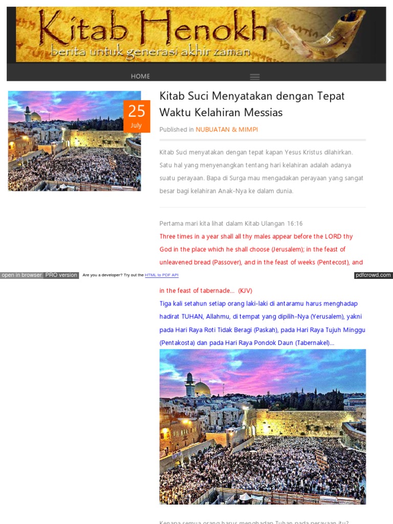 Kitab Henokh - Kelahiran Yesus - PD Hari Sukkot | PDF