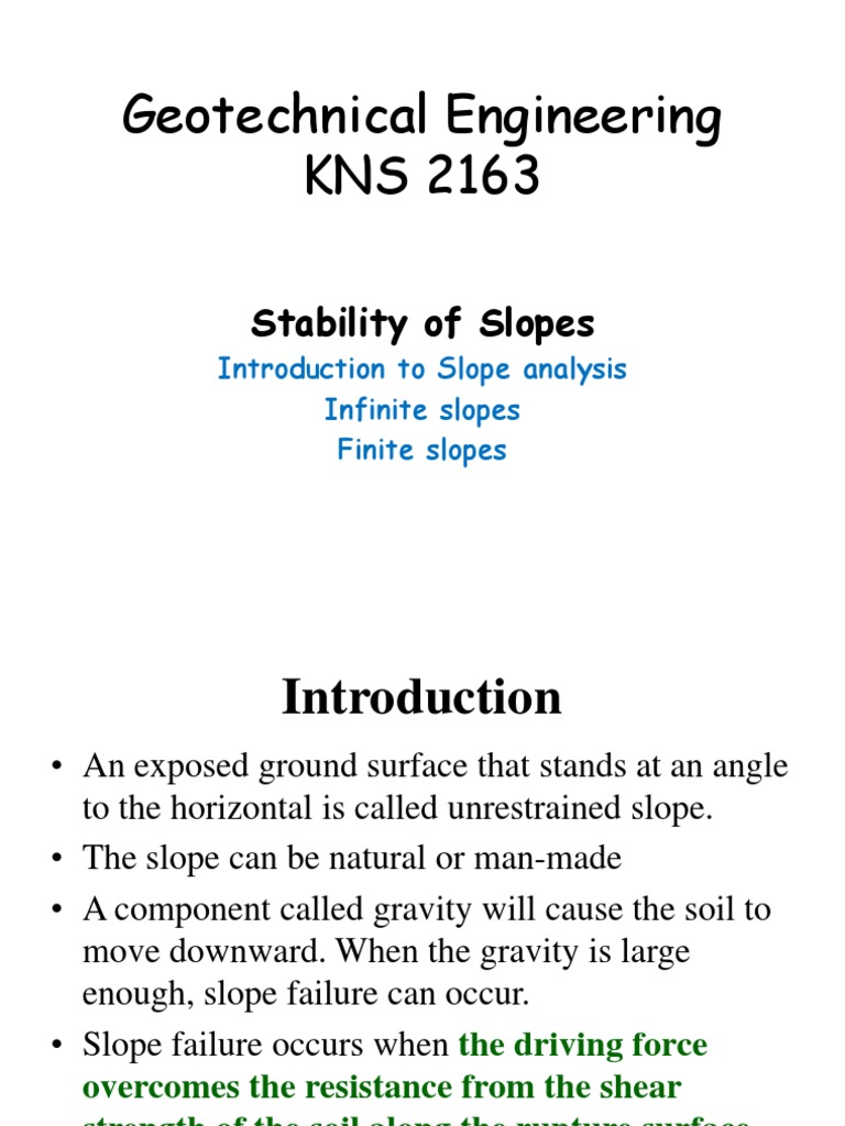 Geotechnical Engineering Slope Stability Analysis | PDF | Soil ...