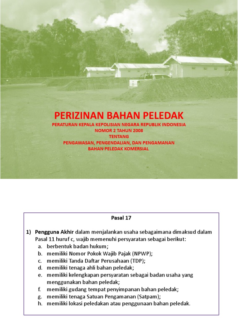 Teknik Peledakan-15 PERIZINAN BAHAN PELEDAK | PDF