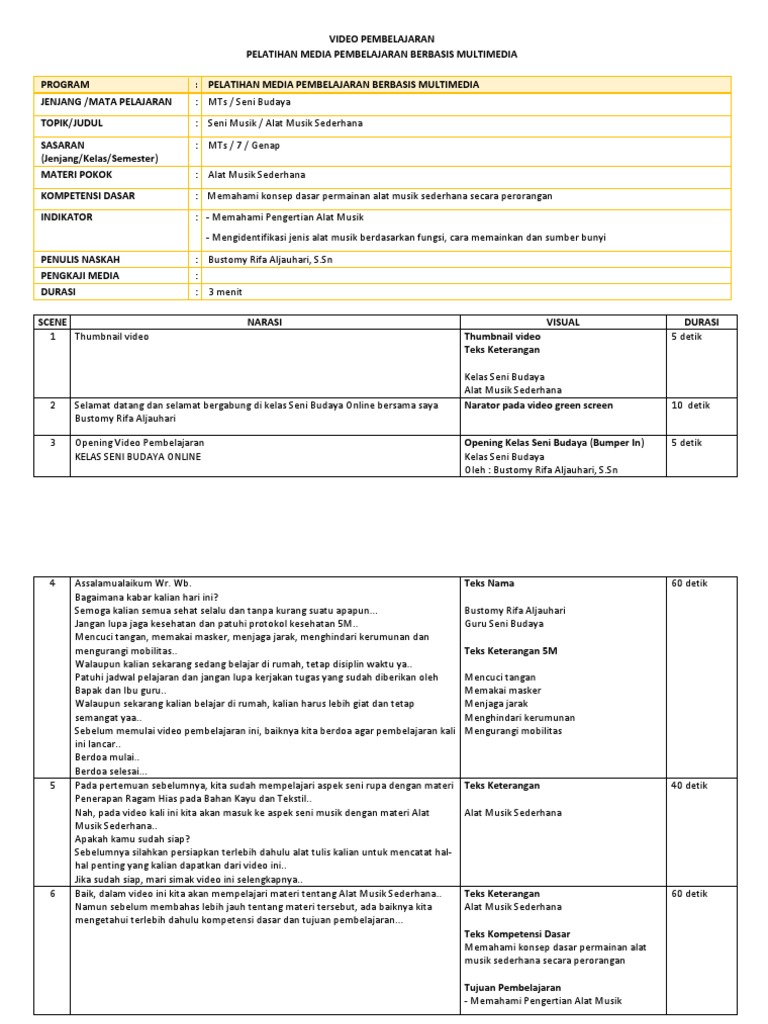 Contoh Naskah Video | PDF