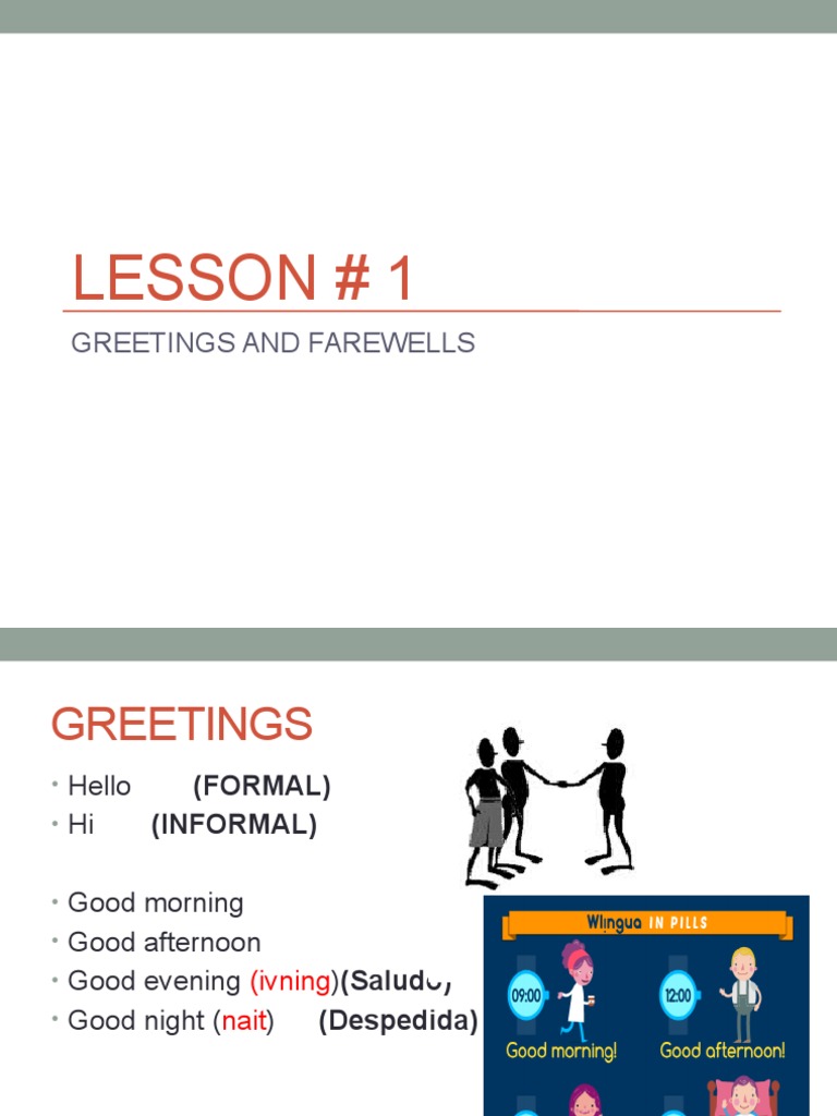 Lesson # 1: Greetings and Farewells | PDF | Self-Improvement