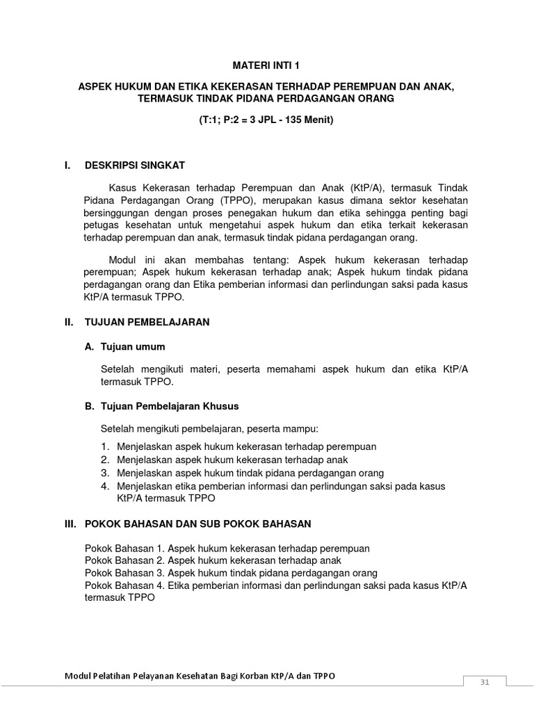 MI 1 Aspek Hukum Dan Etik KtPA Termasuk (Hlmn. 31-44) | PDF