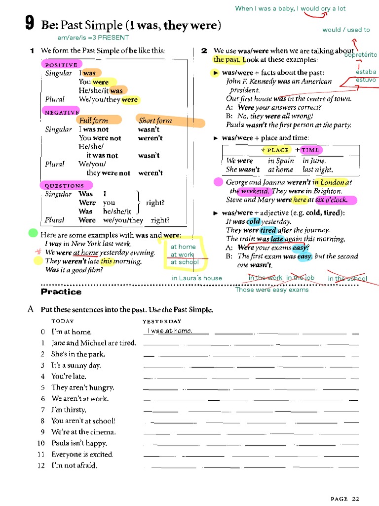 Be - Past Simple | PDF