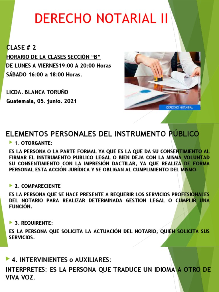 Elementos del Instrumento Público Notarial | PDF | Derecho Civil ...