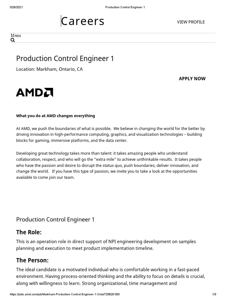 Production Control Engineer 1 | PDF | Recruitment | Engineer
