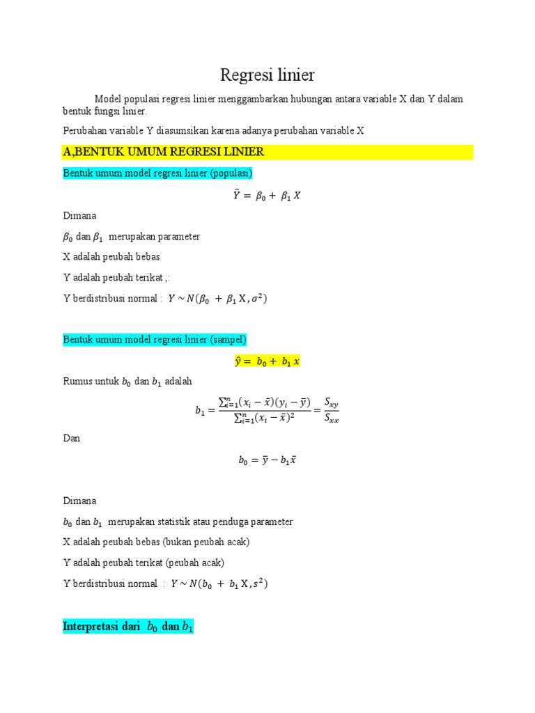 PLS-2020-PERTEMUAN-14-15-Regresi Linier | PDF | Metode & Bahan Ajar