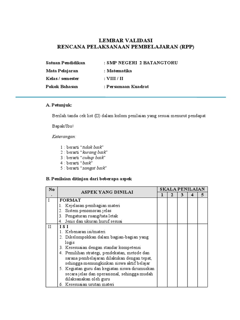 Lembar Validasi 2020 | PDF