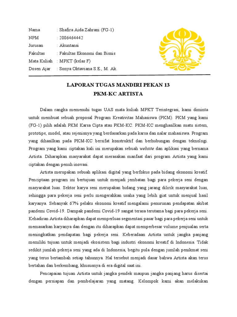 LTM Pekan 13 - Shafira Aida Zahrani - 2006464442 - MPKT-F | PDF