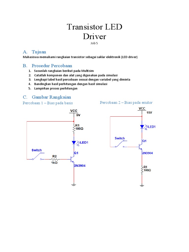 Rangkaian Transistor LED Driver | PDF | Metode & Bahan Ajar