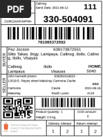 Sample JNT Waybill | PDF