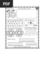 Actividades Preescolares del Número 16 | PDF