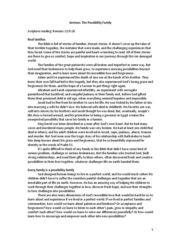 The Possibility Family | PDF | Ruth (Biblical Figure) | Book Of Ruth