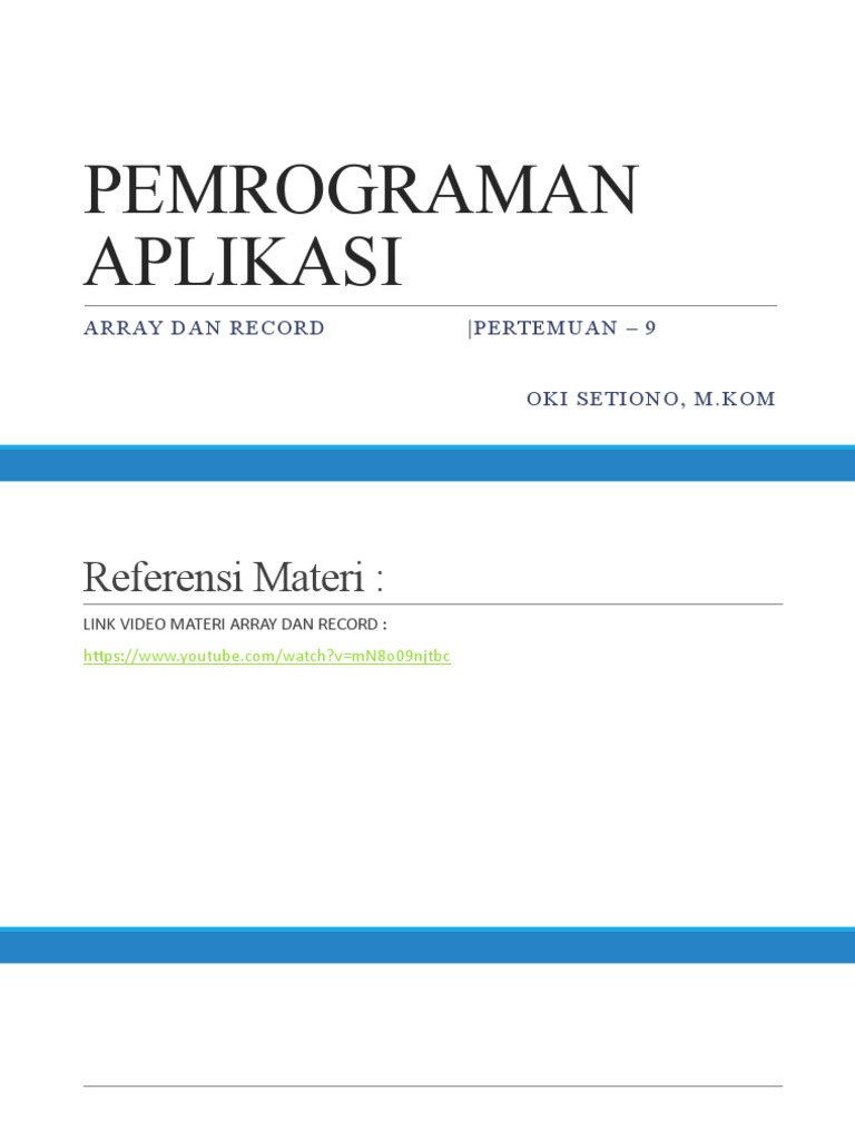 Array dan Record dalam Pemrograman | PDF
