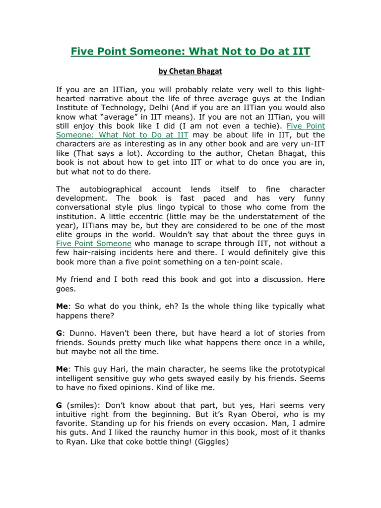 Book Review Five Point Someone | PDF | Leisure