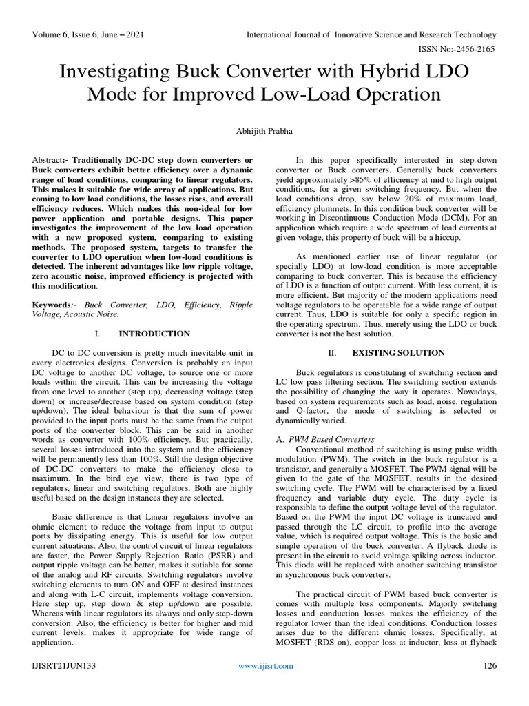 Investigating Buck Converter With Hybrid LDO Mode For Improved Low-Load ...