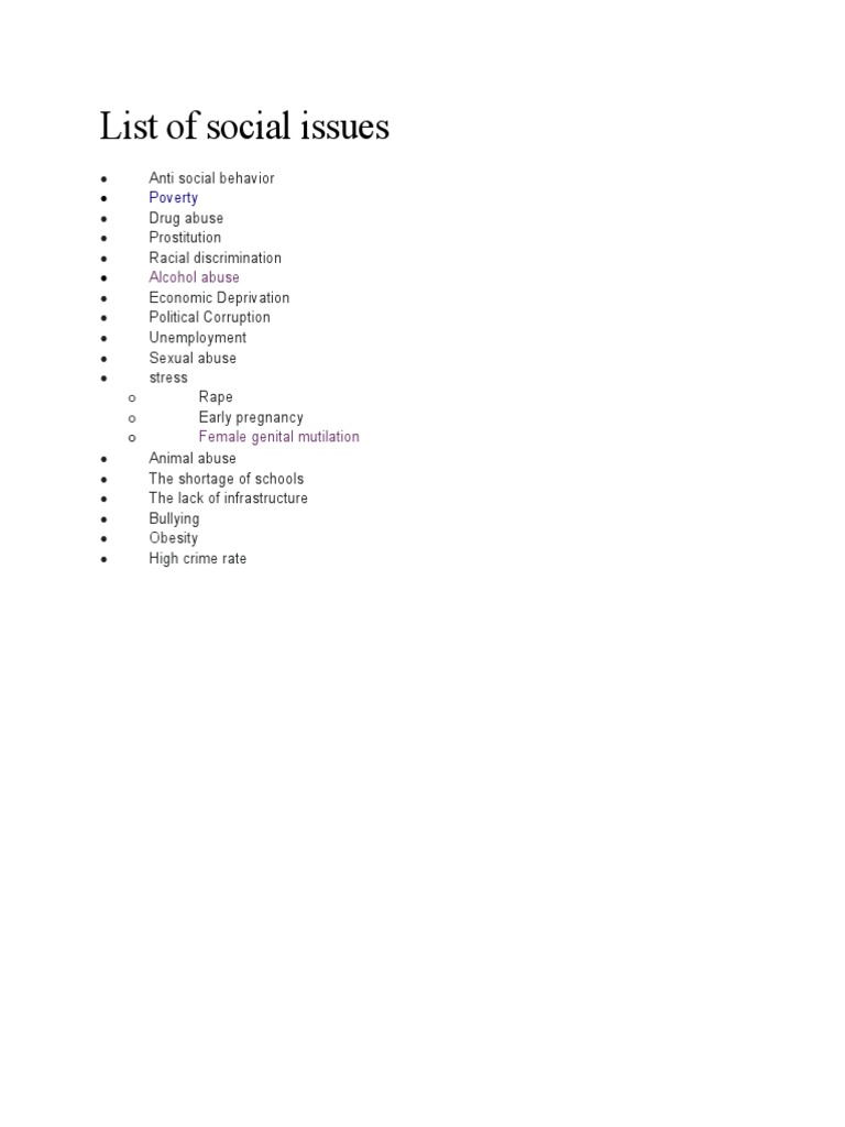 List of Social Issues | PDF