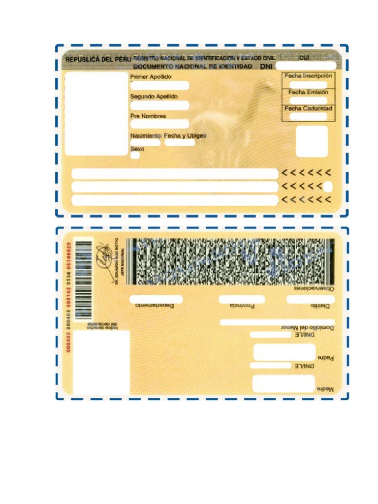 Dni en Blanco Modelo | PDF