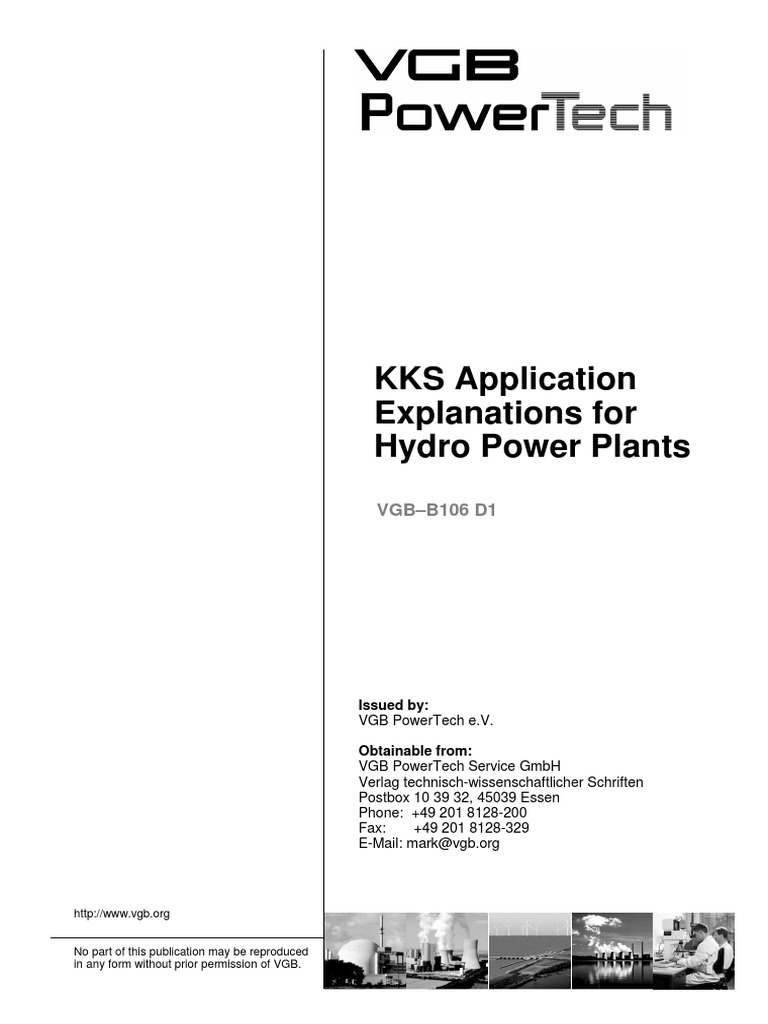 KKS Application Explanations For Hydro Power Plants: VGB-B106 D1 | PDF ...