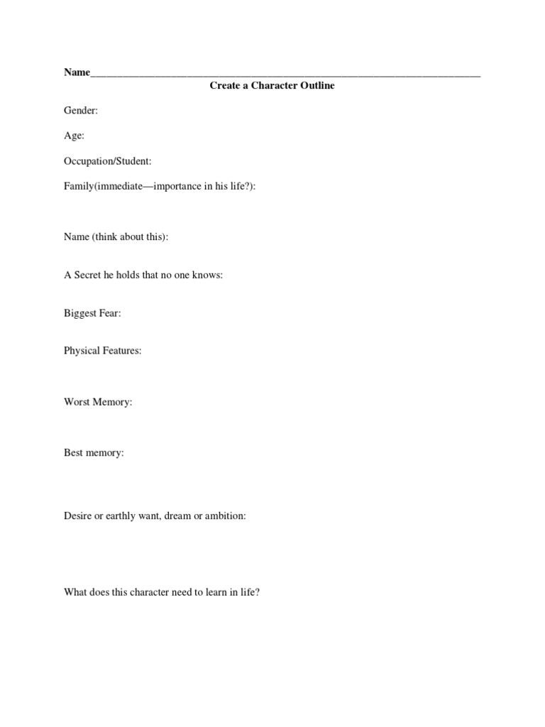 Character Outline | PDF