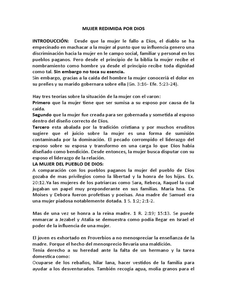 Mujer Redimida Por Dios | PDF | Mujer | Sarah