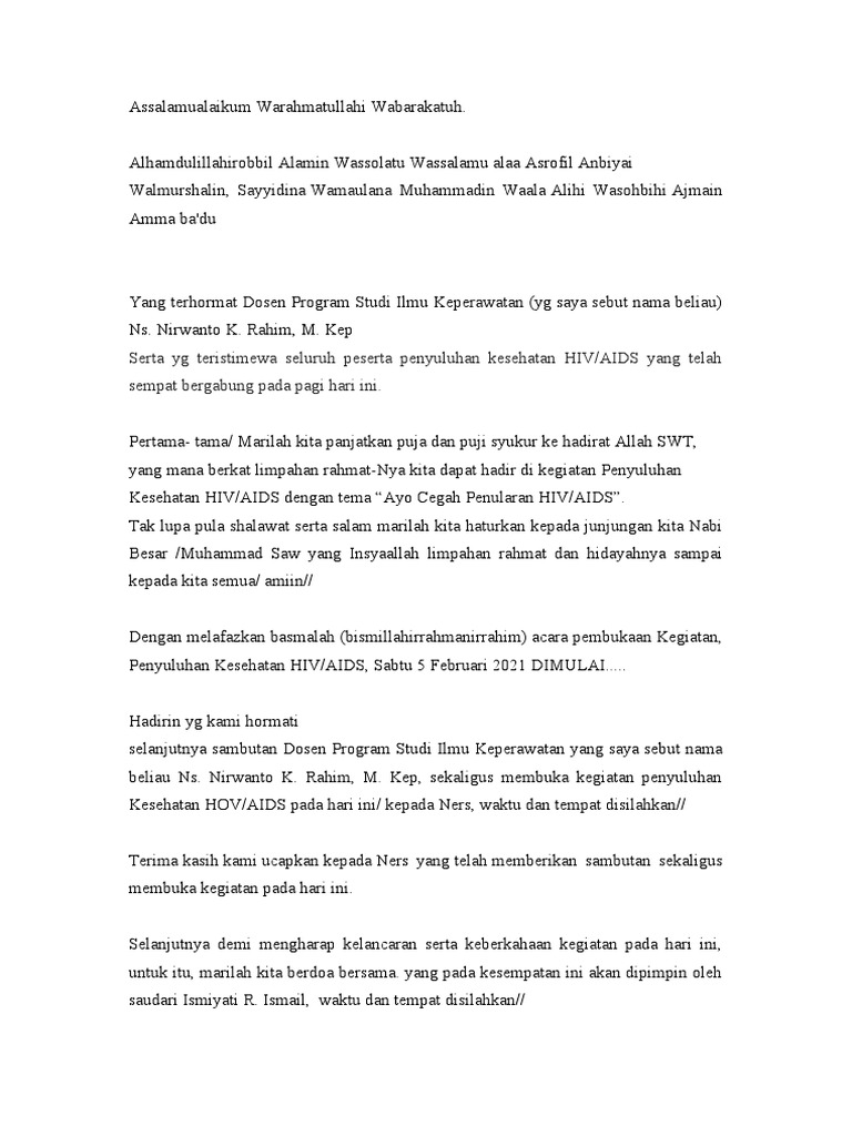 Skrip MC Penyuluhan | PDF