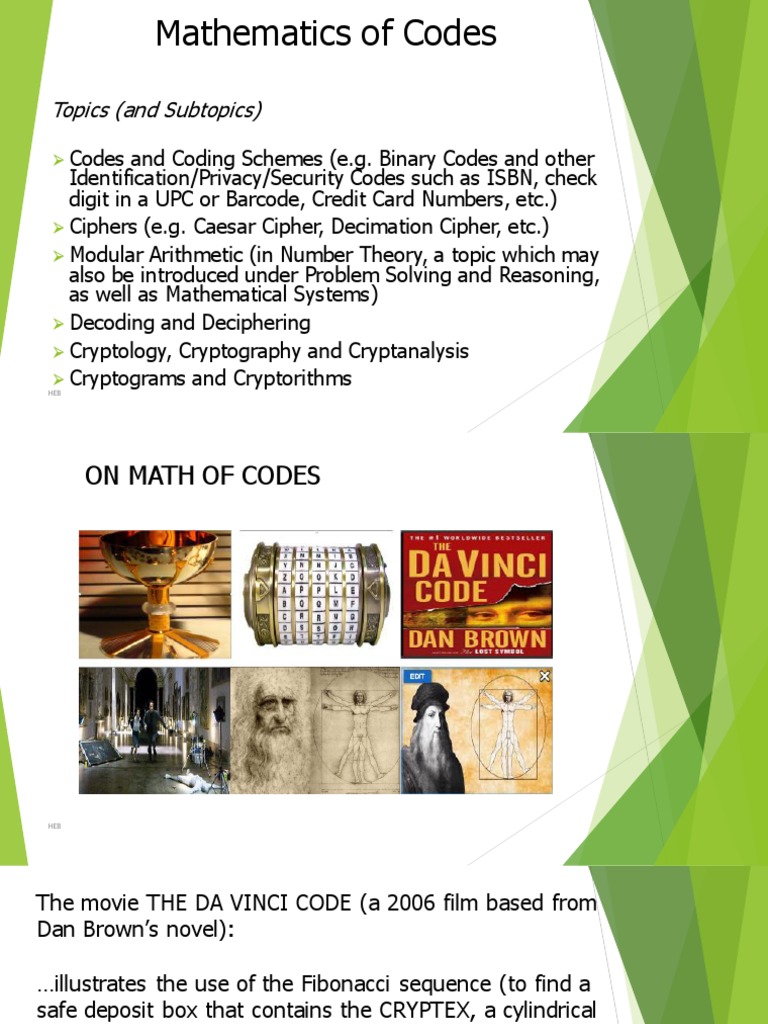 Mathematics of Codes: Topics (And Subtopics) | Download Free PDF ...