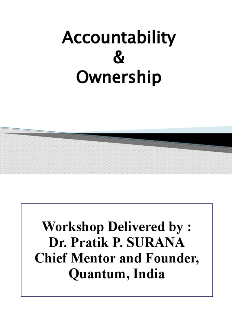 Accountability and Ownership | PDF | Accountability | Brainstorming