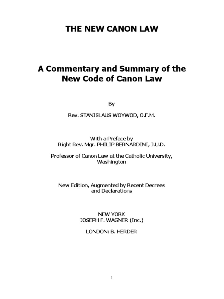Commentary of The New Code of Canon Law | PDF | Catholic Church ...