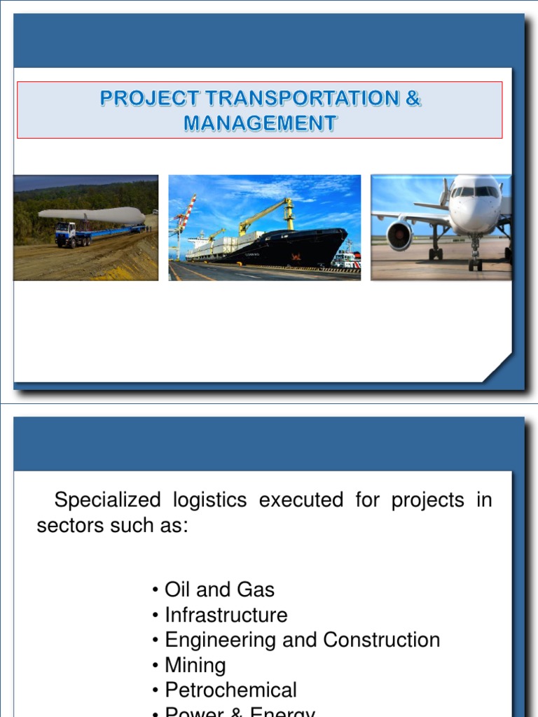 Project Transportation Logistics Overview | PDF | Cargo | Transport