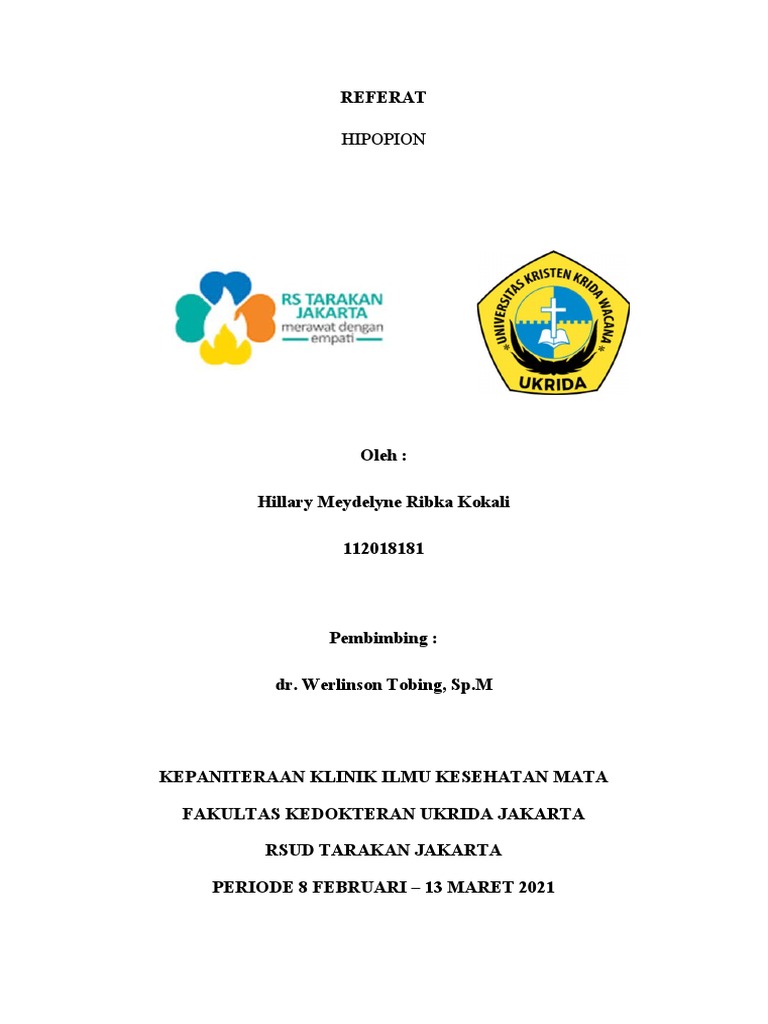 Hipopion: Definisi dan Epidemiologi | PDF