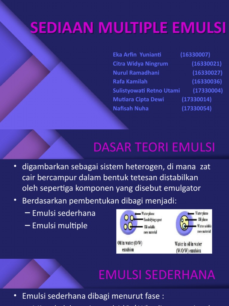 Keunggulan dan Kekurangan Multiple Emulsi | PDF | Memasak, Makanan ...