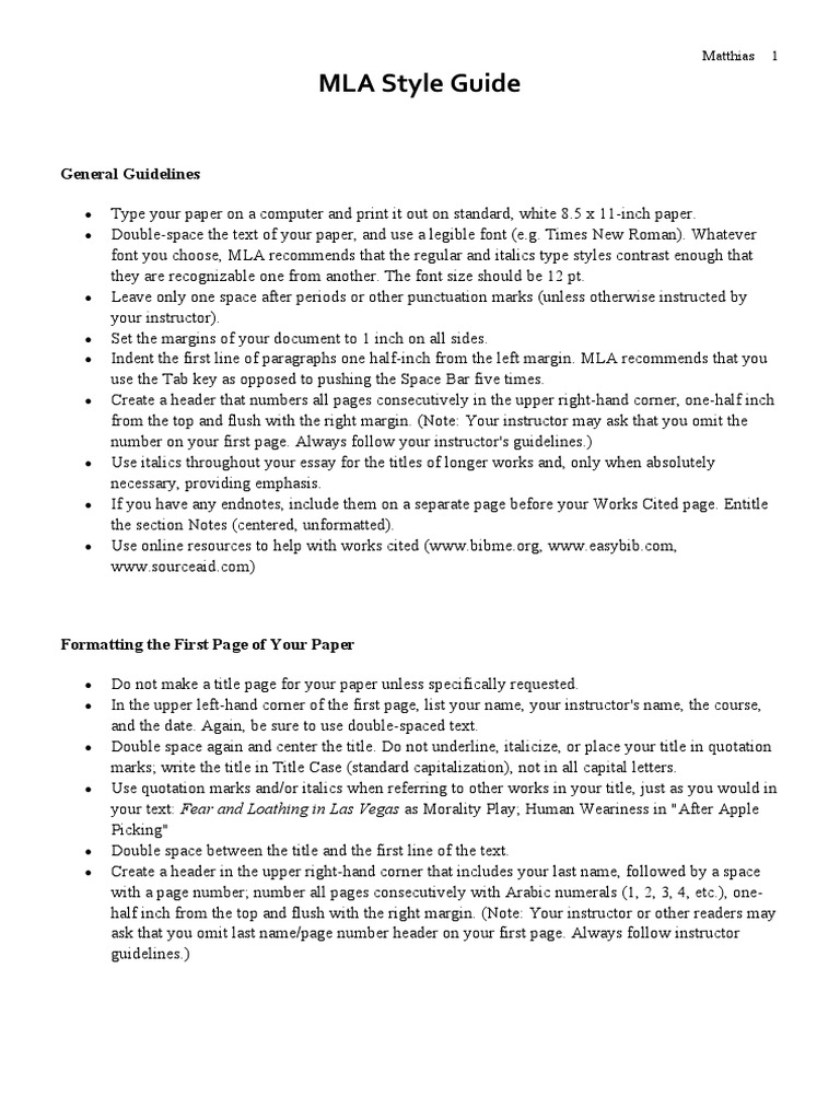 MLA Style Guide | PDF | Citation | Ellipsis