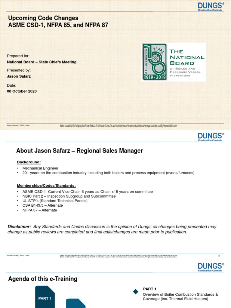 Upcoming Code Changes ASME CSD-1, NFPA 85, and NFPA 87: Prepared For ...