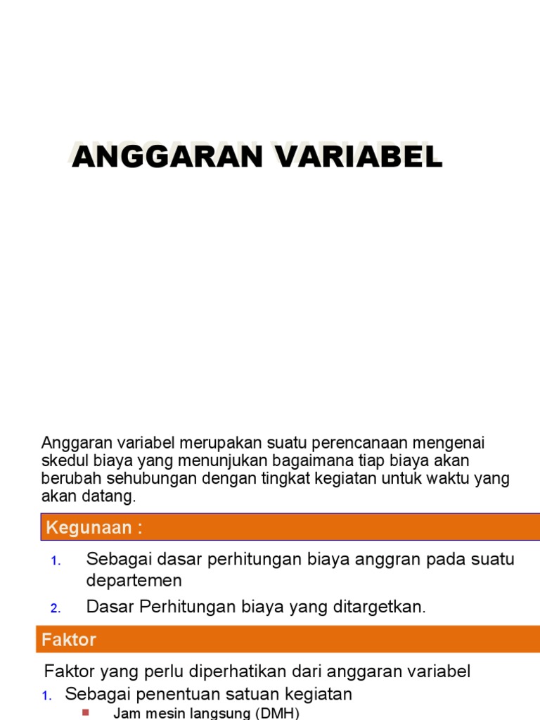 Anggaran Variabel | PDF