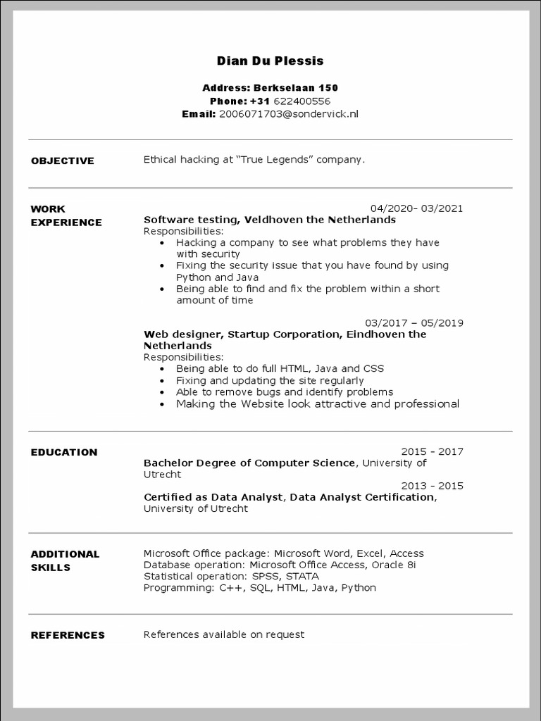 Elc Resume Ethical Hacking | PDF