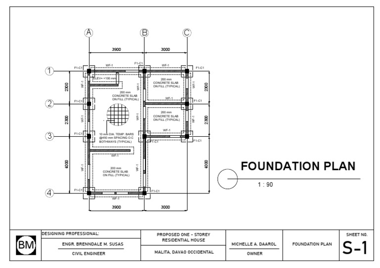 Foundation Plan | PDF | Economic Sectors | Structural Engineering