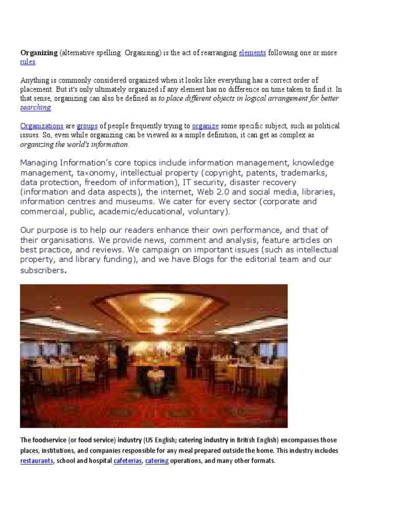 Understanding Organizing and Information Management | PDF | Career ...