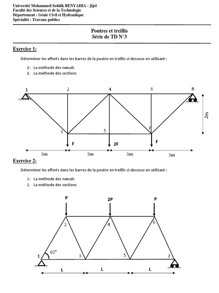 Poutre Et Treillis TD-3 | PDF