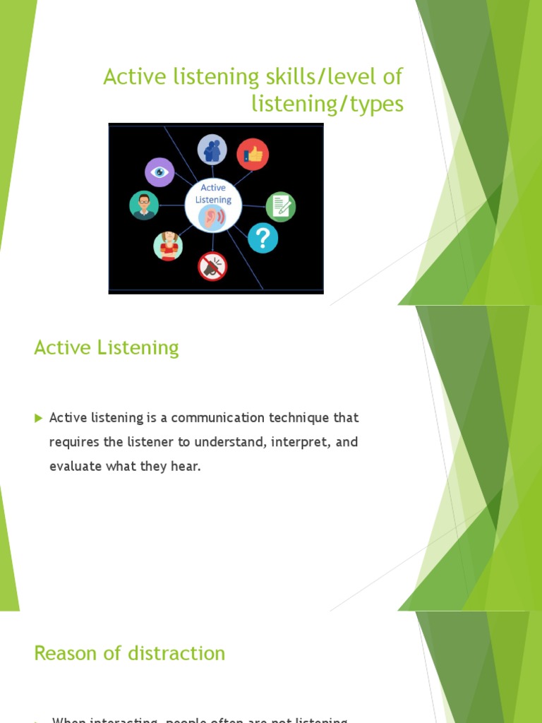 Active Listening Skills | PDF | Human Communication | Psychological ...