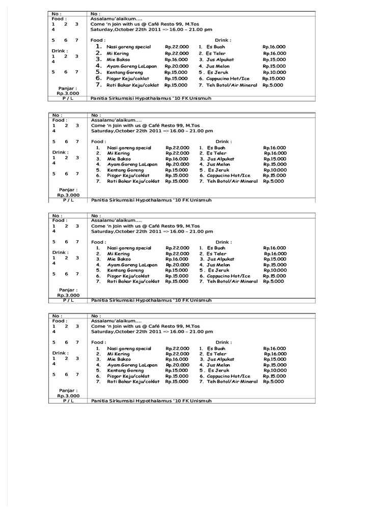 Contoh Kupon Bazar | PDF
