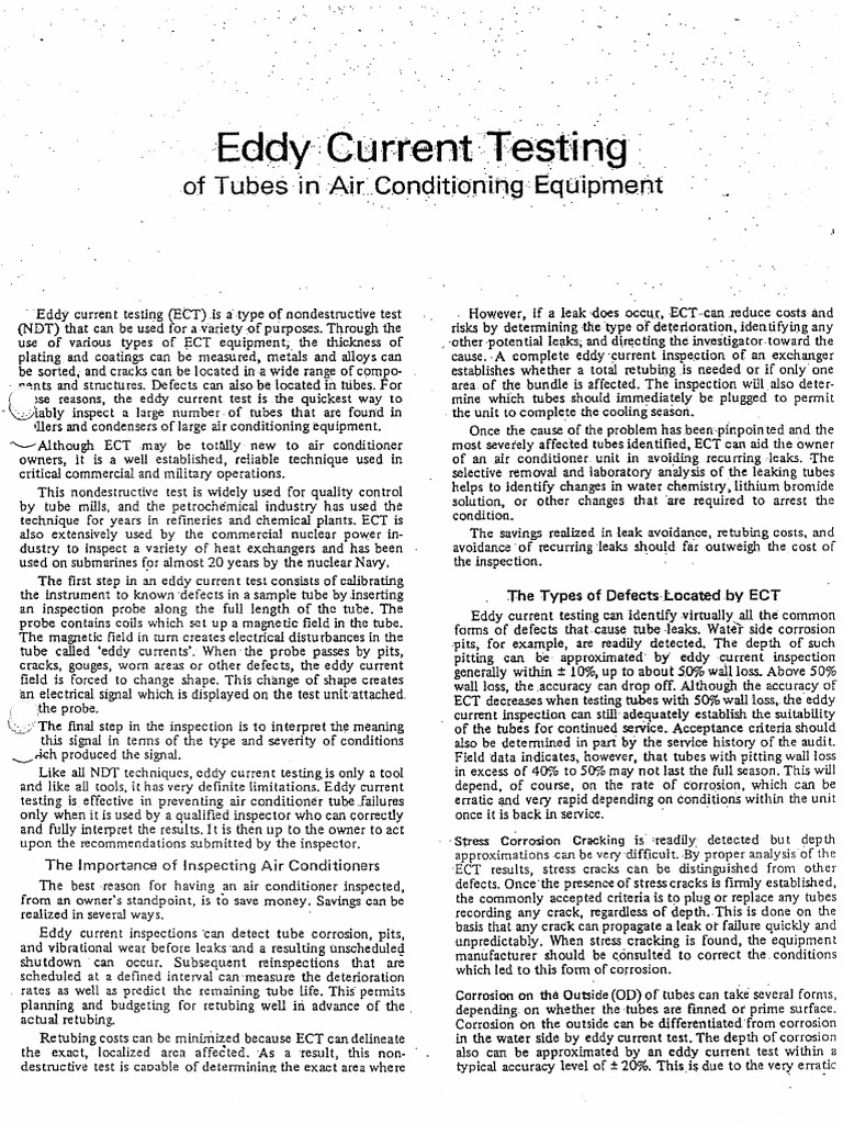 ECT On Chiller | PDF