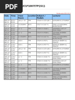 UiTM ICRESS Timetable 20252 | PDF