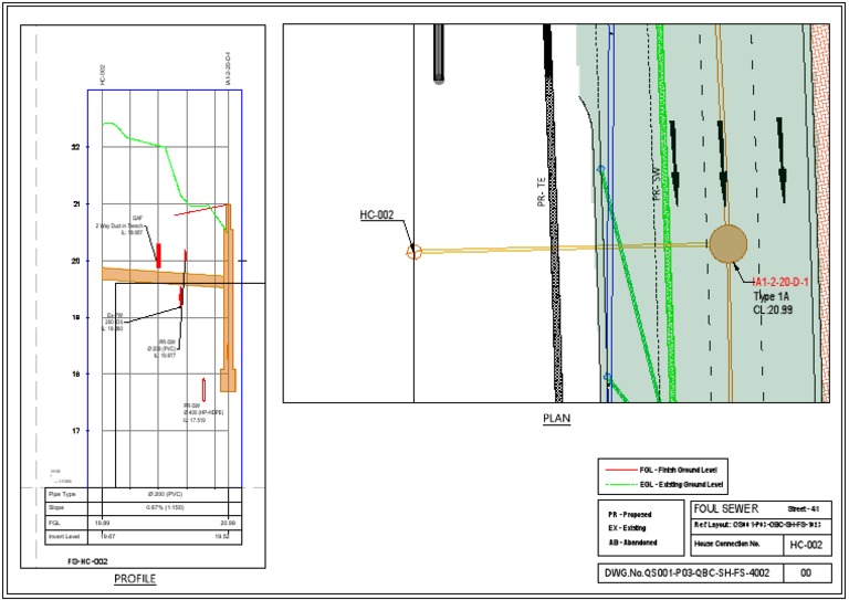 QAF 2 Way Duct in Trench IL: 19.957: FGL - Finish Ground Level EGL ...