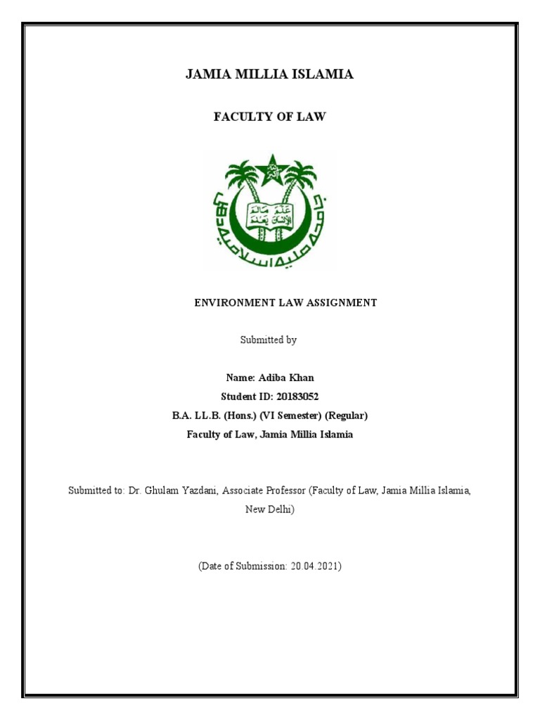 Enviornmnt Assignment | PDF | Environmental Protection | Environmental Law