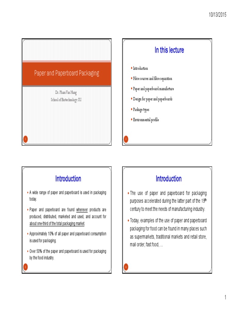 Lecture 5 Paper and Paperboard Packaging For Students | PDF ...